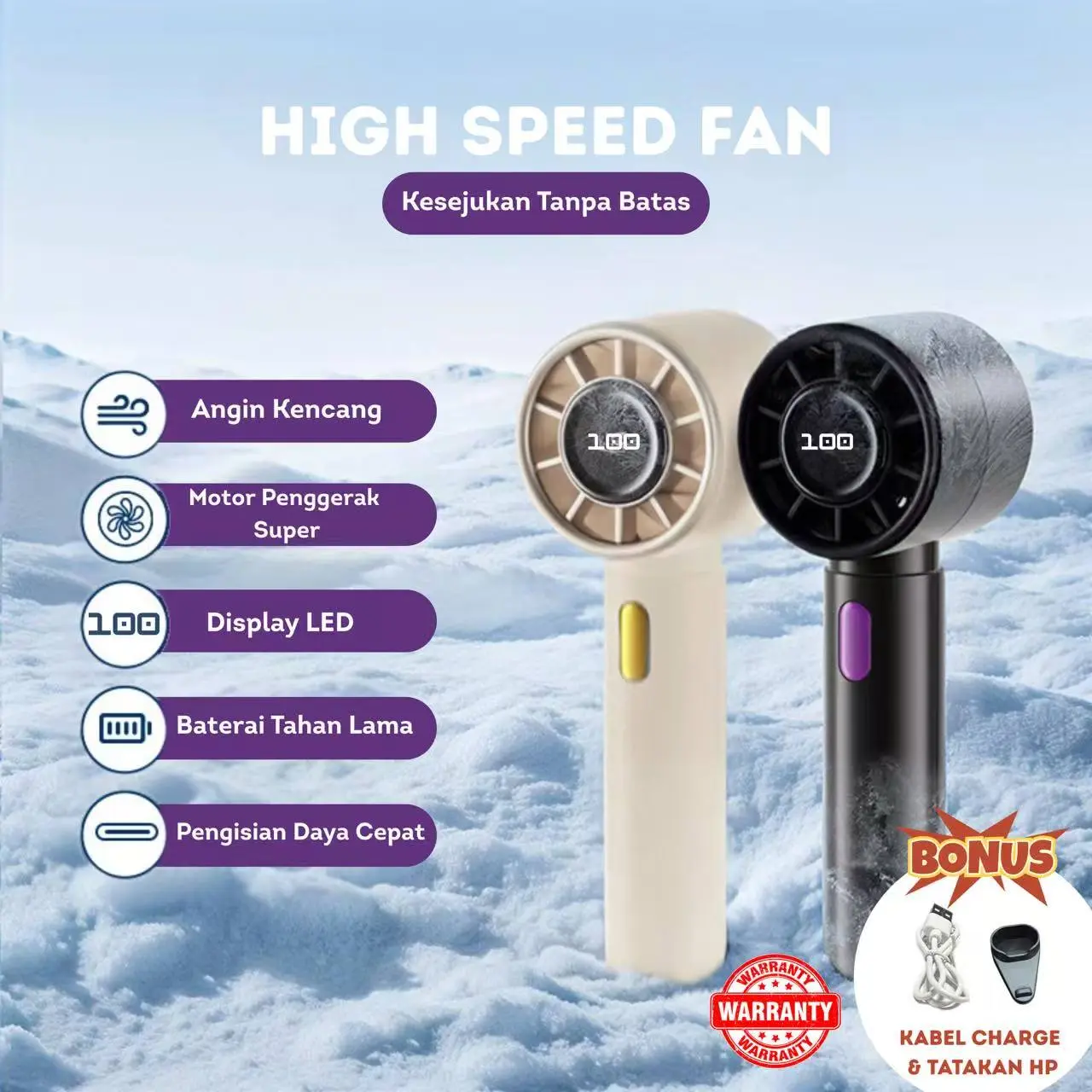 PPlus High speed handheld fan Small and Portable kipas turbo 100 gear ...