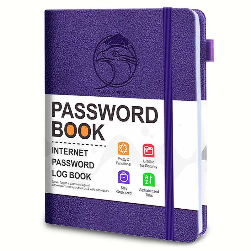 查看[Premium Faux Leather-Bound Password Book with Alphabetical Tabs ...