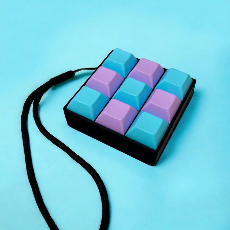 [Customizable Keycap Colors!] 9 Key Mechanical Keyboard Keychain ...