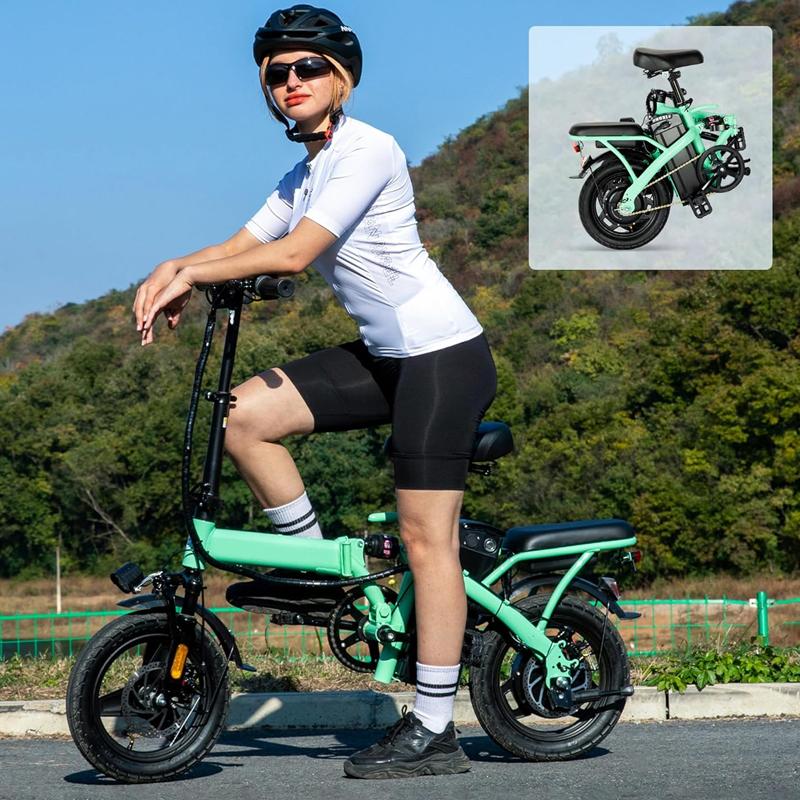 Green Folding electric bike-powerful motor, fast speed, Peak 48V 800W ...