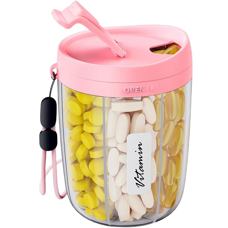 查看[Large Pill Bottle Organizer with Anti-Mixing & Wide Openings Design ...