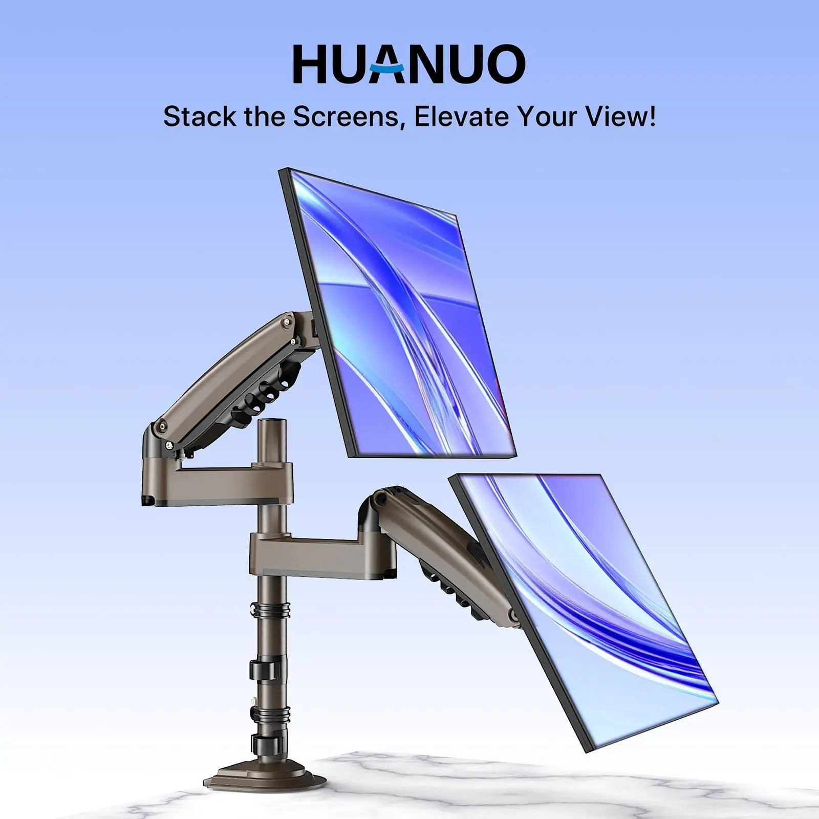 HUANUO Stackable Single/ Dual Monitor Arm - Adjustable Gas Spring ...