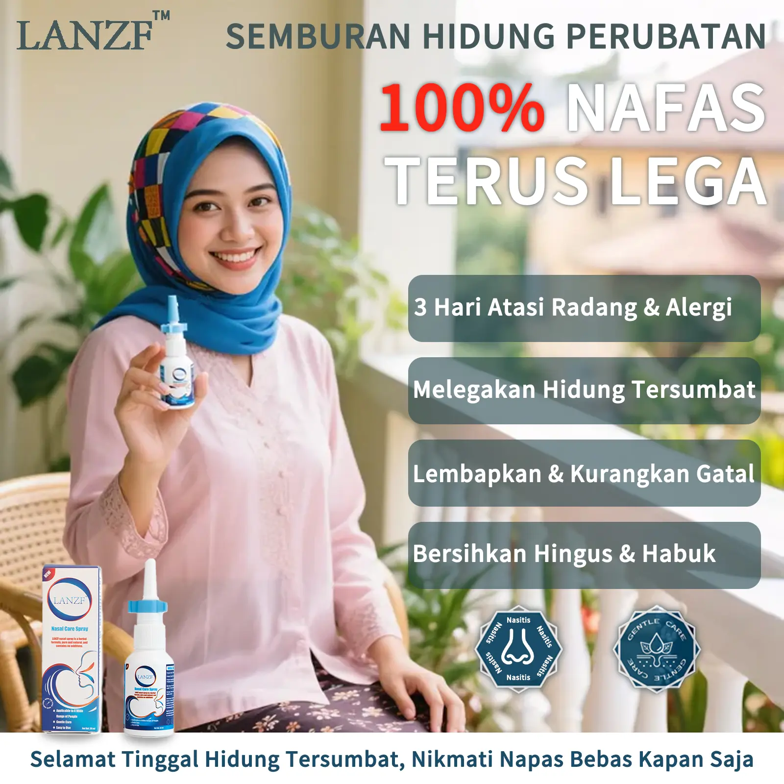 查看[LANZF Semprotan Hidung Semula Jadi – Lembut meredakan hidung ...