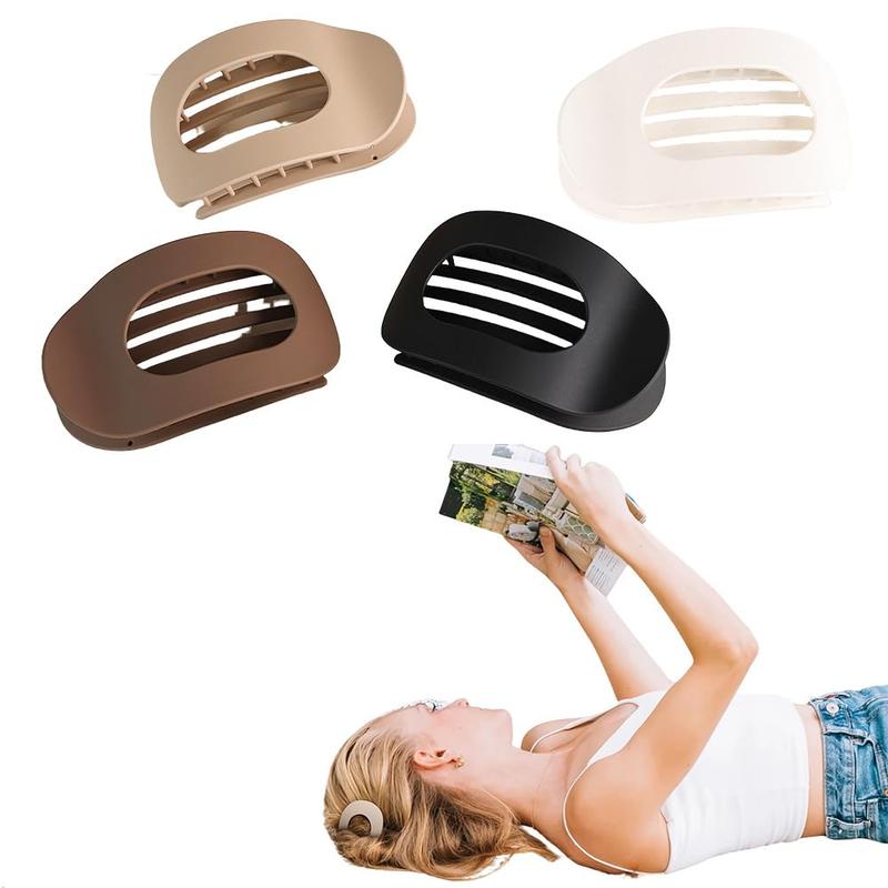 查看[4 Pcs Flat Round Claw Clip for Women Elegant Duckbill Hair Clip with ...