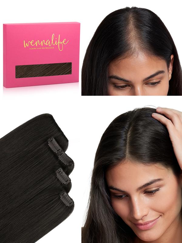 查看[WENNALIFE Scalp Hair Fill Ins Human Hair Clip in Hair Extensions 14 ...