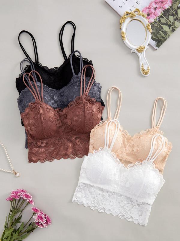 Women's Contrast Lace Scallop Trim Padded Bra, Sol TikTok爆款商品分析 - GMV ...