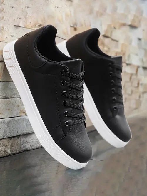 Men's Casual Lace Up Low Top Sneakers, Fashion Comfortable Breathable ...