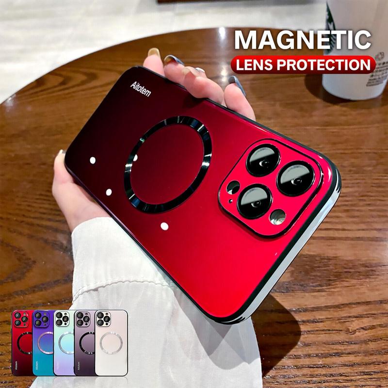For iPhone 16 15 14 13 12 Pro Max Magnetic Gradient Case with Full ...
