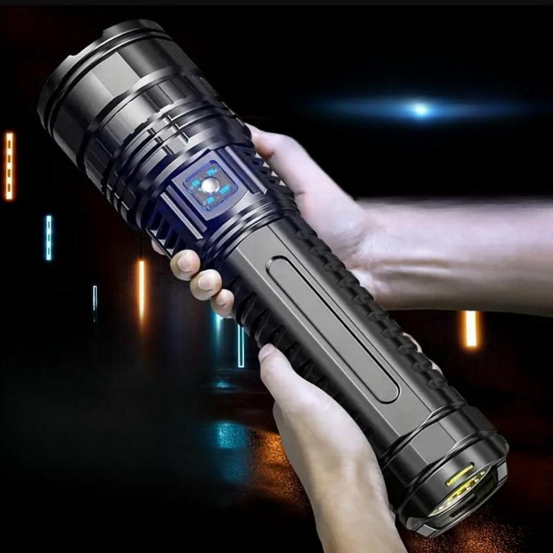 Rechargeable LED Light, 5 Modes Zoomable Tactical Flashlight, Portable ...