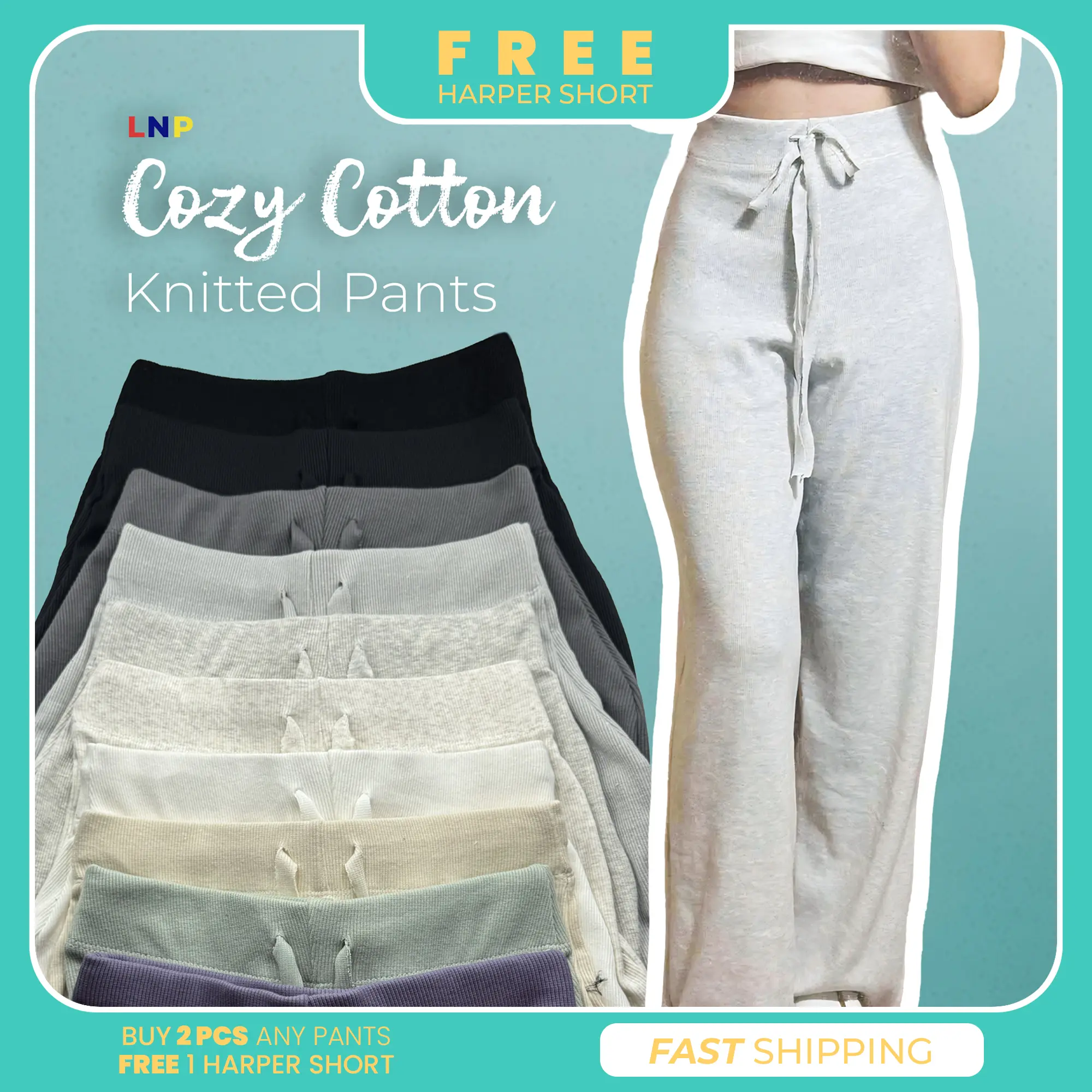 LNP Cozy Cotton Knit Pants 24-36 waistline 39" len TikTok爆款商品分析 - GMV ...