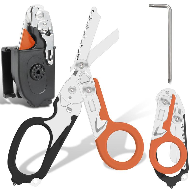 6 in 1 Multifunctional Tactical Scissors with Sheath, 1 Set ...