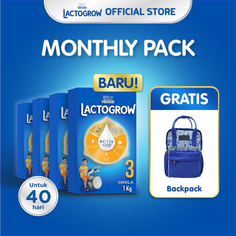 Nestlé LACTOGROW PRO 1+ / LACTOGROW 3 Vanilla Susu Anak 1-3 Tahun Box ...