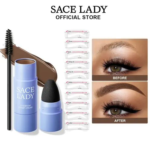 SACE LADY Eyebrow Stamp Kit, Brow Stencil Easy to use & Natural Looking ...