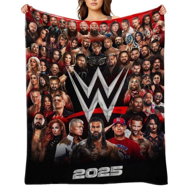 查看[W-WWE Flannel Blanket, Portable Nap Blanket For All Seasons, Warm ...