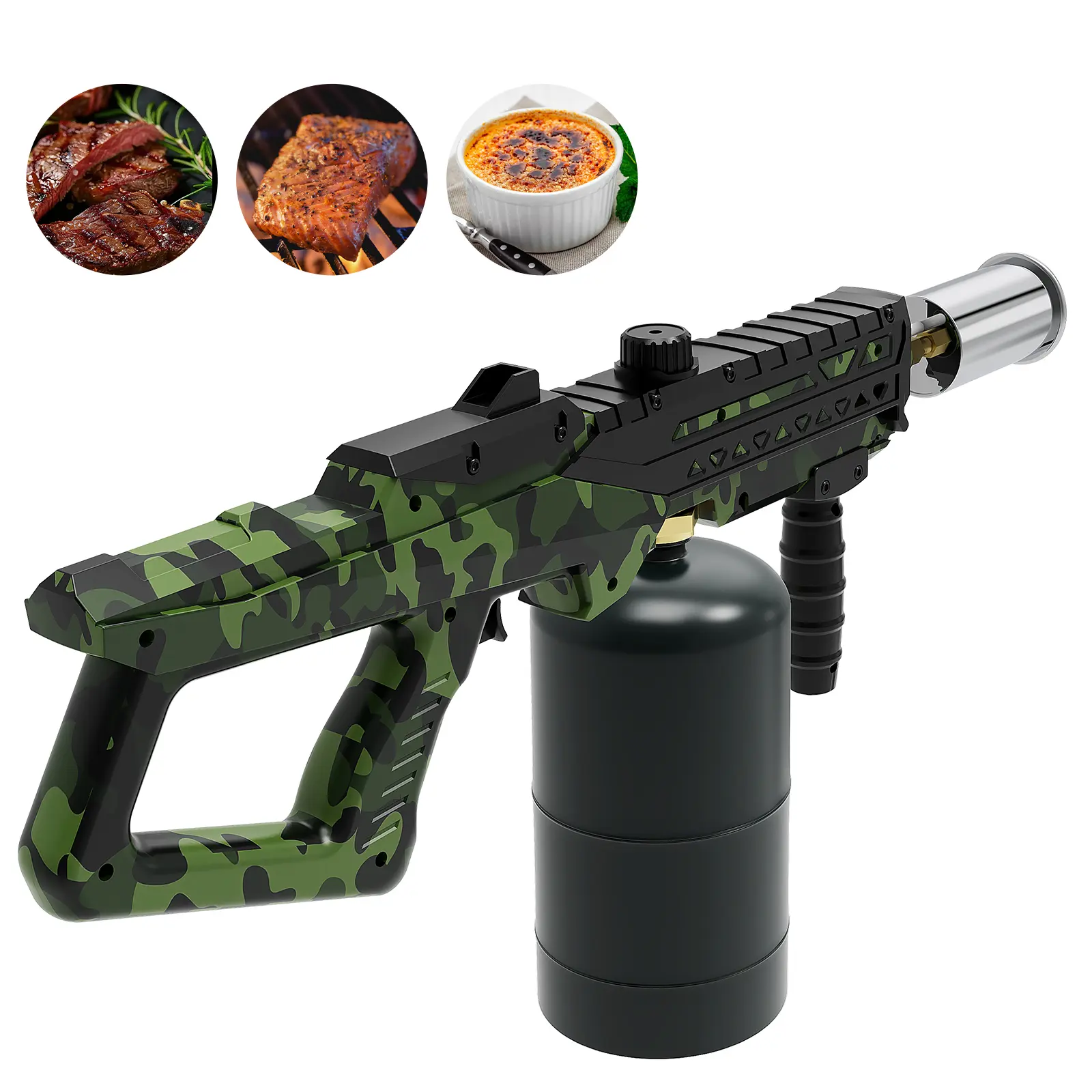 Powerful Kitchen Camouflage Propane Torch Gun, Culinary Torch Campfire ...