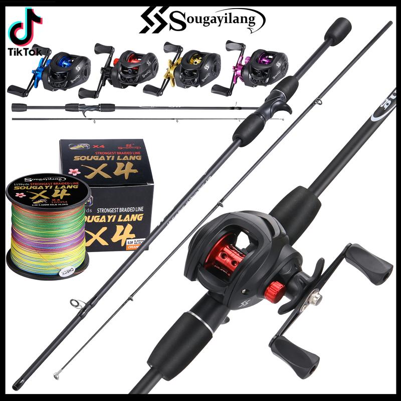 查看[Sougayilang 1.8m/6ft Rod dan Reel Memancing 5 Warna 7.2:1 Gear Ratio ...