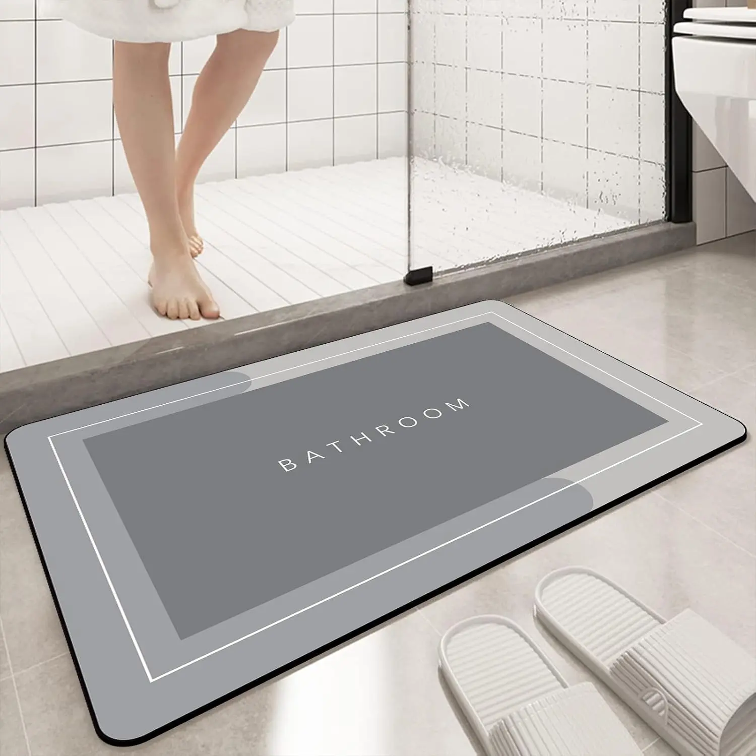 查看[Non Slip bath mat Rubber Shower mat Quick Dry Super Absorbent ...