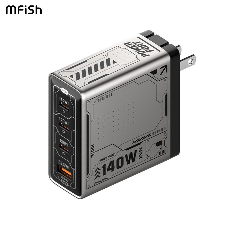 mfish E-RHINO 140W GaN wall charger, four-ports flash charger,original ...