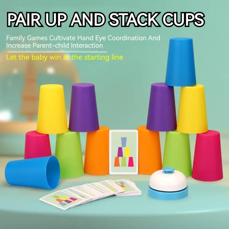查看[Stack Cup Game with Cards Montessori Toys Early Education ...