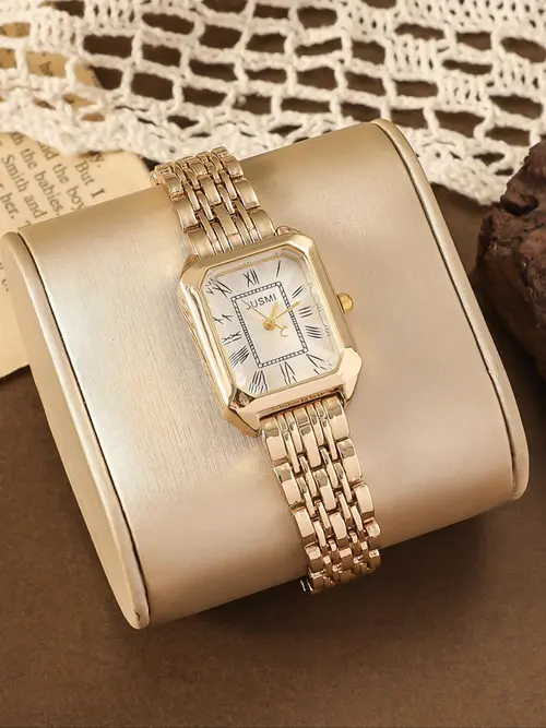 Women's Elegant Rectangle Dial Quartz Watch, Fashion Watch for Party ...