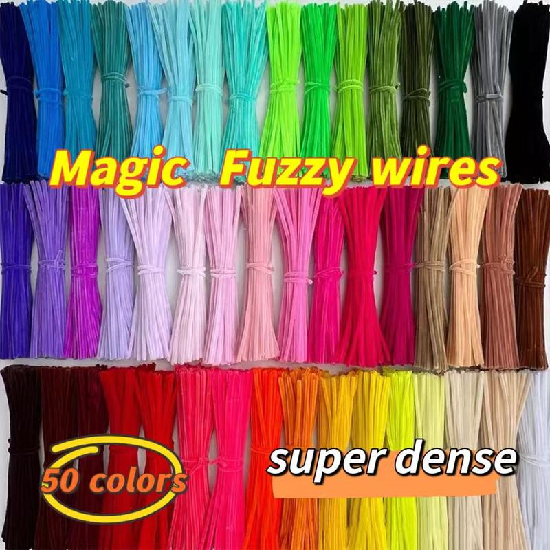 查看[（95-100PCS）8mm Colorful Dense Fuzzy wire Christmas Present New Year ...