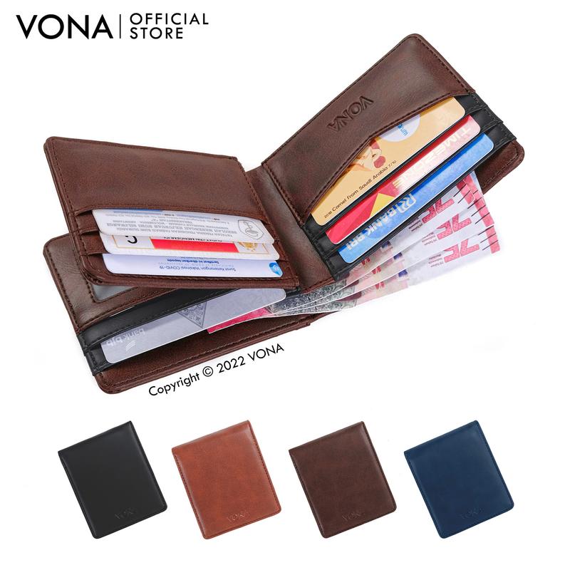 查看[VONA Vigo Wallet - Dompet Pendek Pria Lipat 3 Ruang Banyak Slot ...