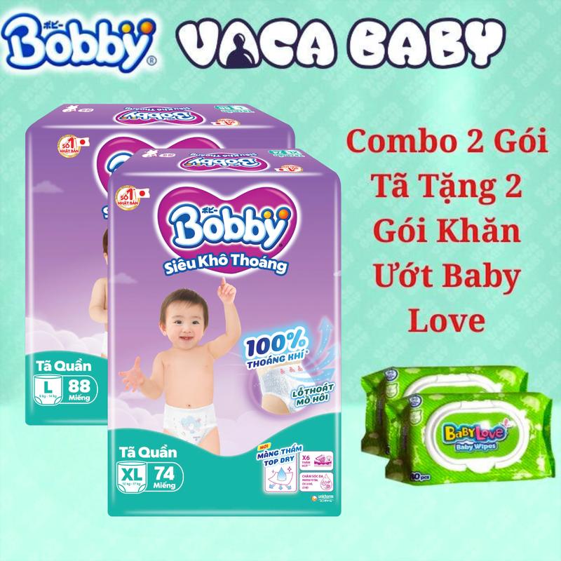 查看[Combo 4 Gói Tã Quần Bobby Ultra Siêu Khô Thoáng M96/ L88/ XL74 ...