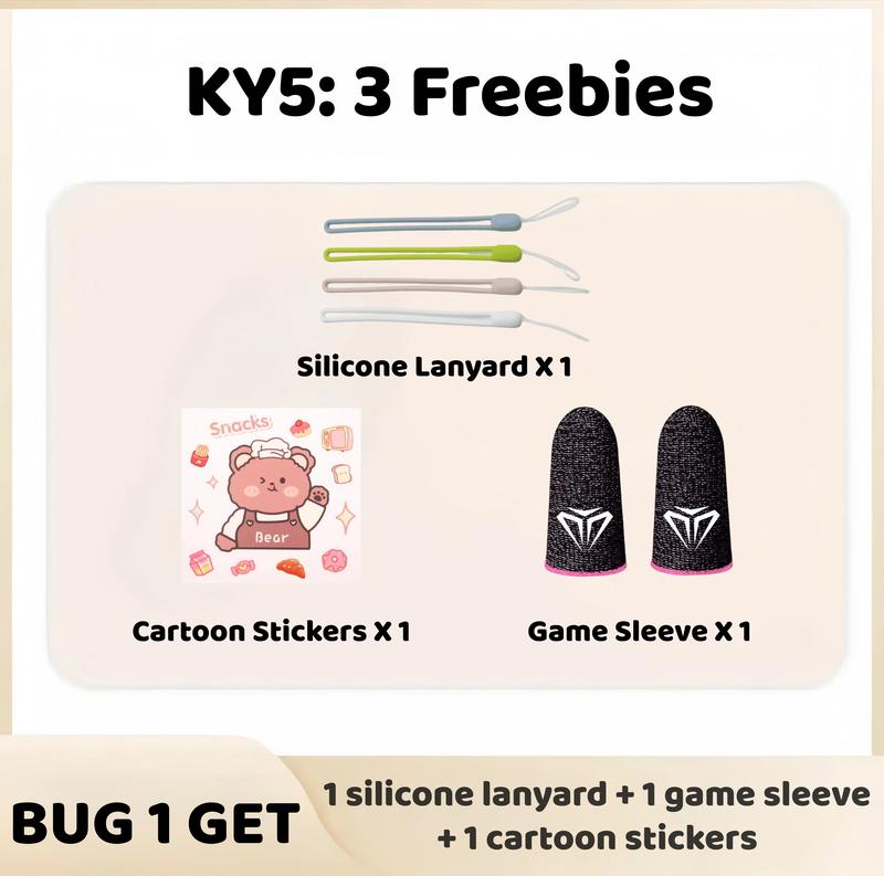 KY5 Newest Light Earbuds (3 Freebies:1 Cartoon stickers+1 Game sleeve+1 Lanyard) HiFi Level ...