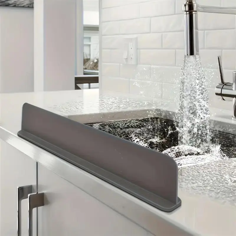 Silicone Sink Splash Guard – Non-Slip Water Barrier with Suction Cups ...