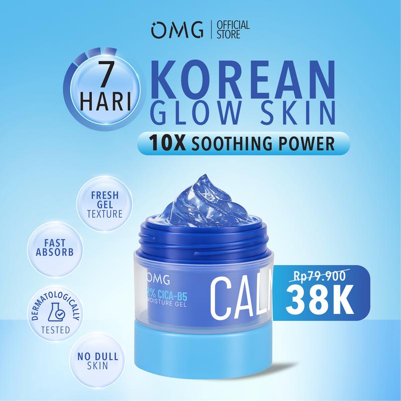 NEW! OMG OH MY GLOW 2% Cica-B5 Calming Moisturizer Gel 45 g - Pelembab ...