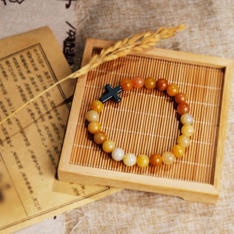 查看[TTZZ Natural Stone Elastic CrossBracelet -Prayer Bracelet for Women ...