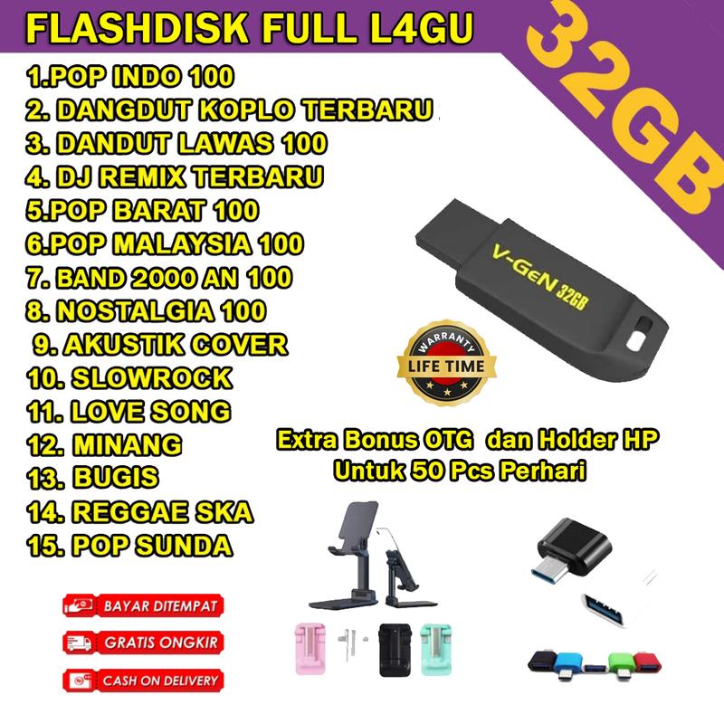 查看[Flashdisk Lagu Untuk Mobil Tv dan Speaker 32 GB Bonus OTG dan Holder ...
