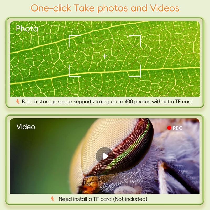 Kids Microscope, INSKAM 2 Inch IPS Screen 1000X Handheld Digital ...