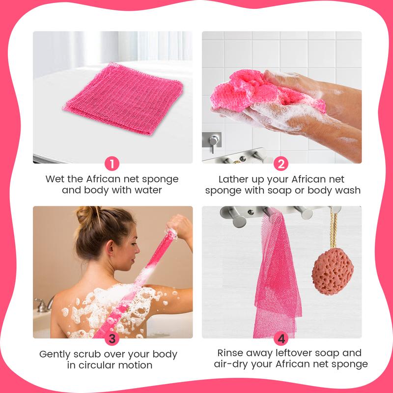 African Net Sponge, African Exfoliating Net Loofah Exfoliating Body ...