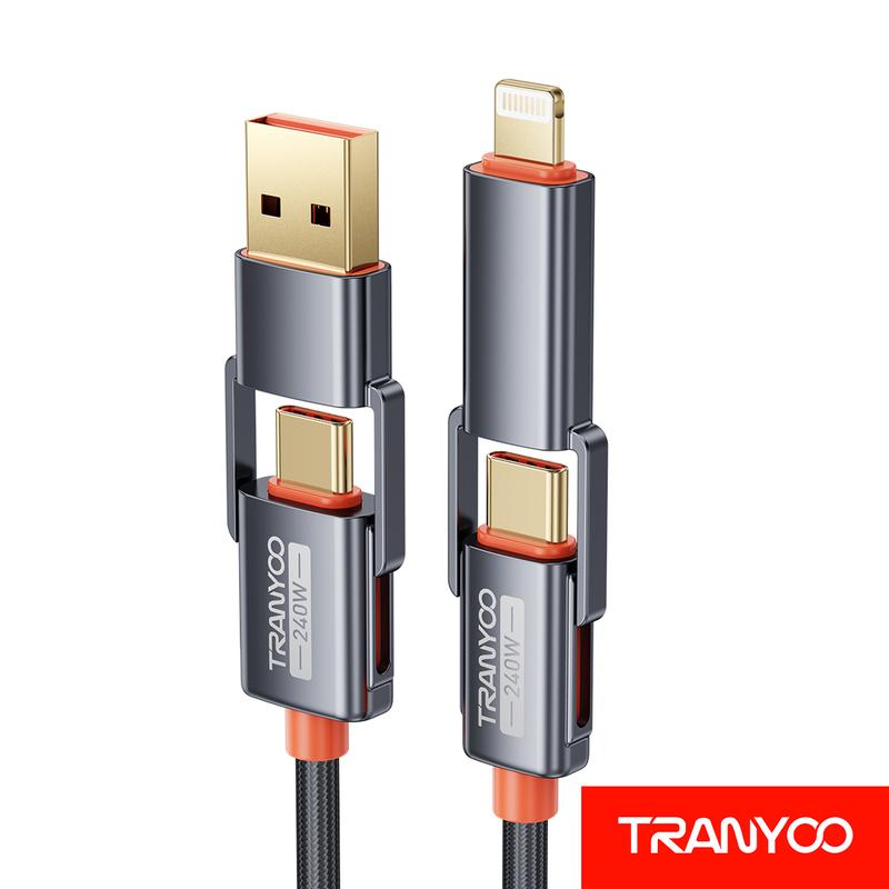 TRANYOO XS10 PD240W Cable de carga rápida 4 en 1 Longitud 1,2 m Cable ...