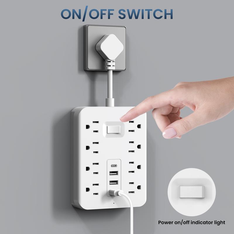 查看[12-in-1 Power Strip with Switch & Surge Protection, Multifunctional ...