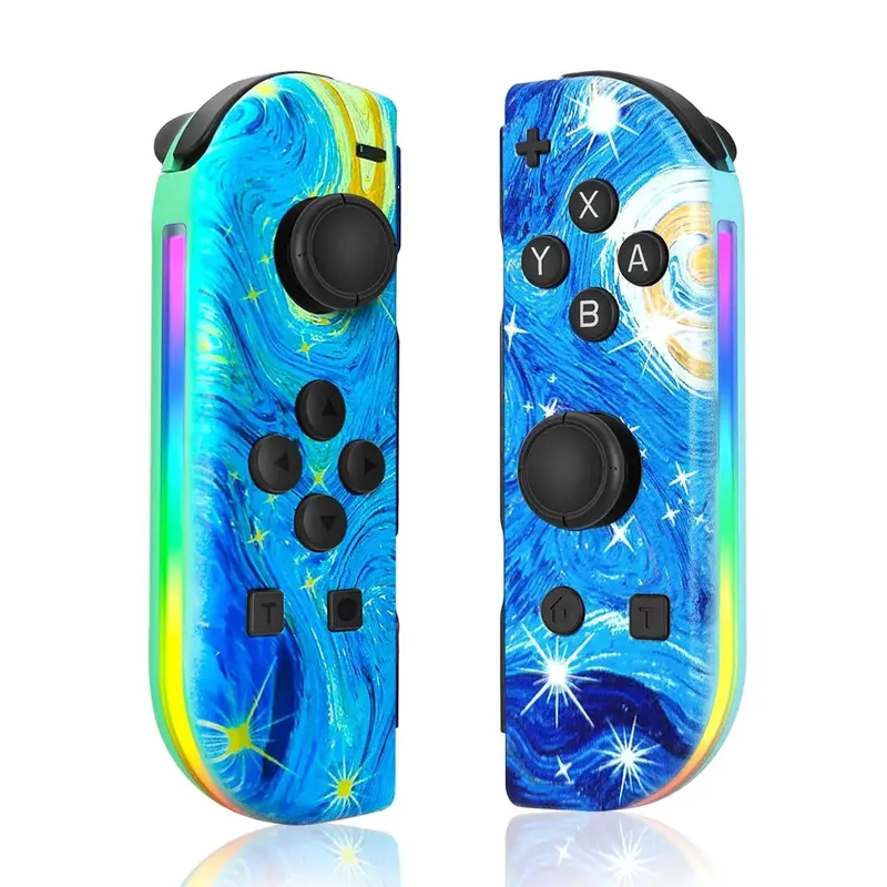 Creative Colorful Pattern Game Controller, RGB Light Wake Up Vibration ...