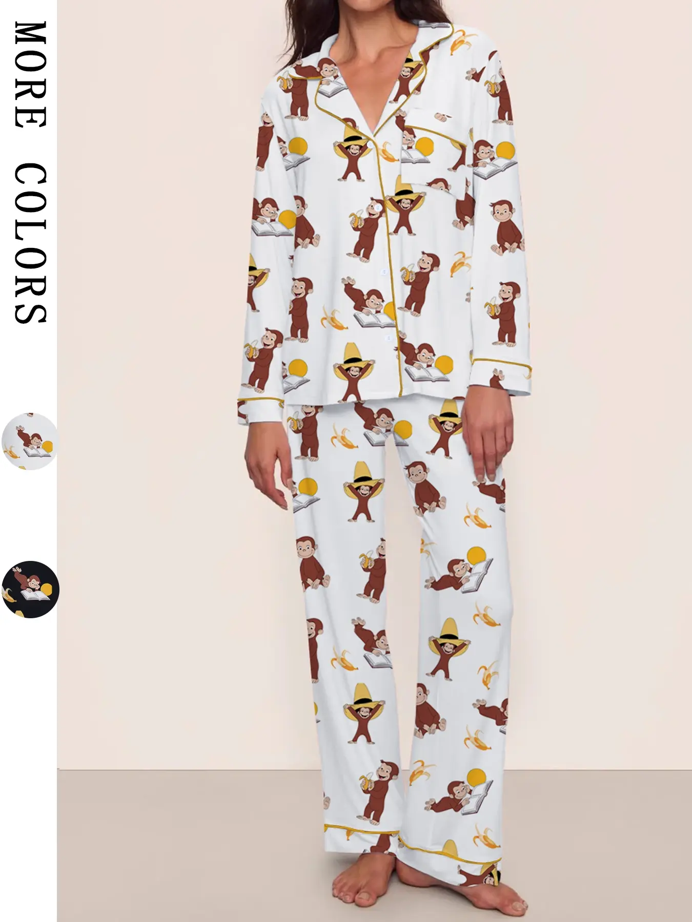 Cute Monkey Pajama Set for Women, Long Sleeve & Pa TikTok爆款商品分析 - GMV ...