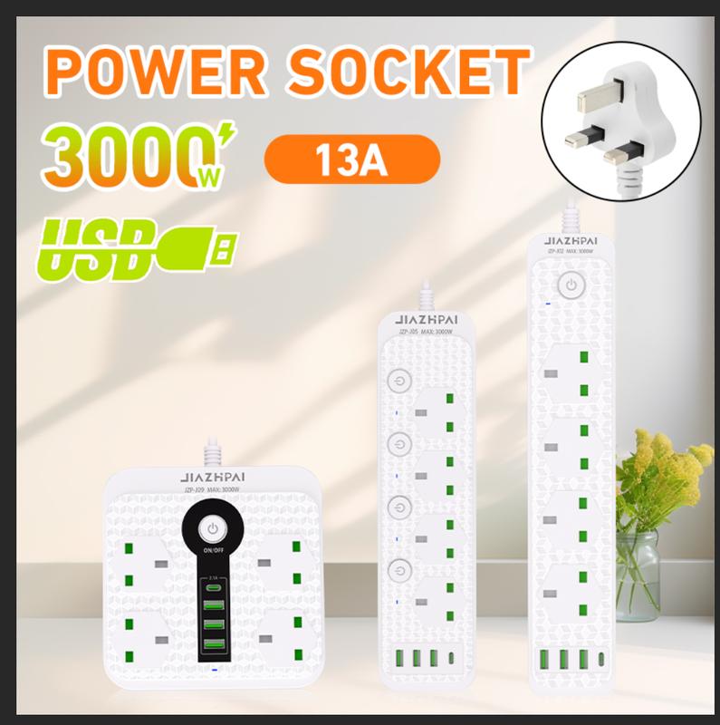 【Penghantaran sekarang】3 USB Port 4 Universal Power Strip Extension ...