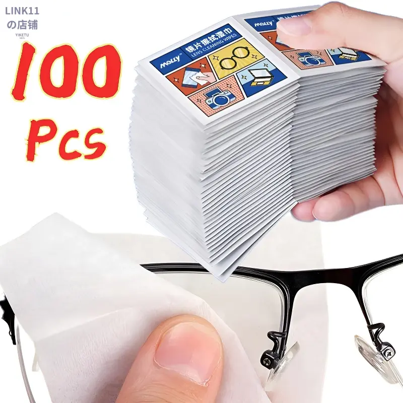 Kain Pembersih Lensa Cermin Mata, Pakai Buang, 100pcs, Anti Kabut, Lap ...