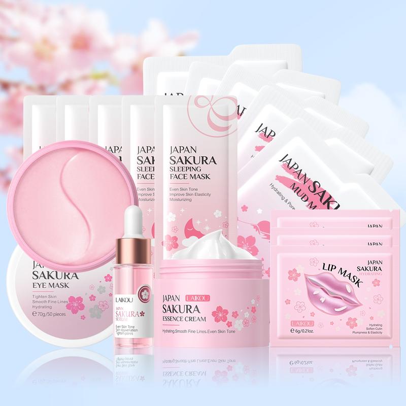 查看[Sakura Skincare Set (16pcs/set), Sakura Eye Mask, Serum, Cream, Lip ...