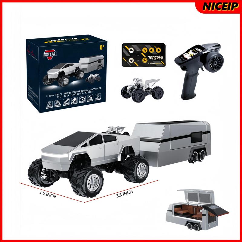 1/64 Mini RC Monster Cybertruck, All Terrain Metal Off-Road Pickup ...