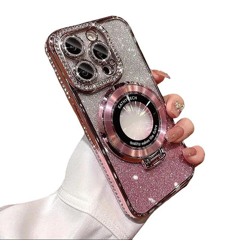 Magnetic Stand Diamond Glitter Phone Case for iPho TikTok爆款商品分析 - GMV ...