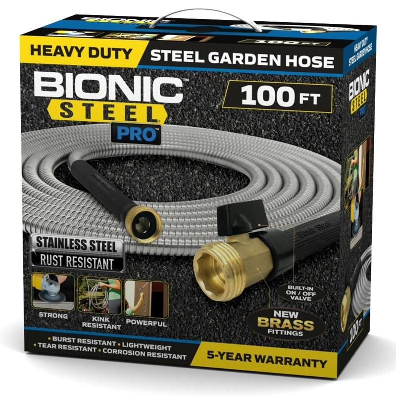 Bionic Steel PRO - 5/8 in. Heavy-Duty Stainless Steel Garden Hose with ...