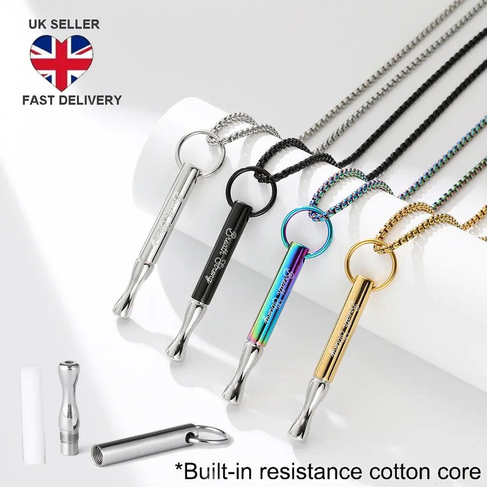 2025 New Breathing Resistance Whistle Necklace with Cotton Core,Stress ...