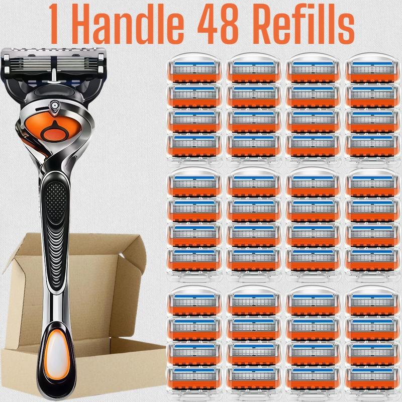 查看[Men's razor set, Shaving razors, 1 handle and 12/24/36/48 refills, 5 ...