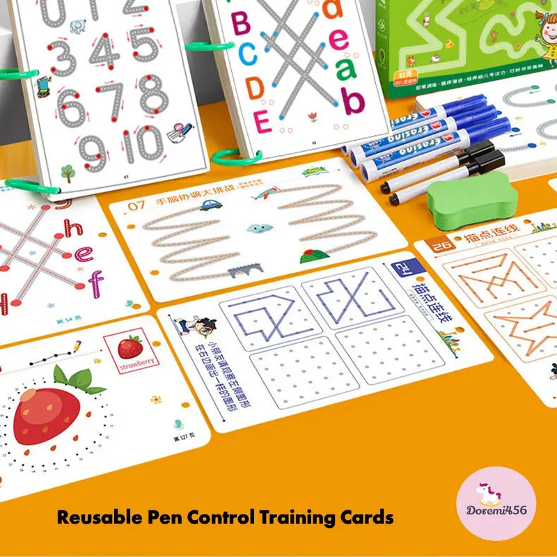查看[Pen control training book kindergarten Erasable Pen Training Cards ...