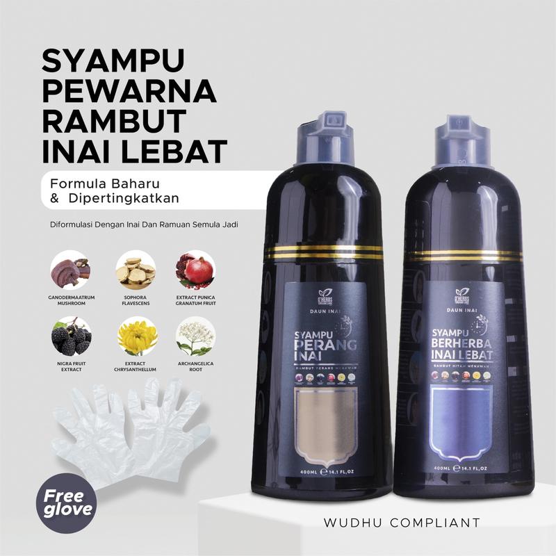 DHERBS SYAMPU PEWARNA RAMBUT INAI LEBAT BLACK & BROWN | TikTok Shop ...