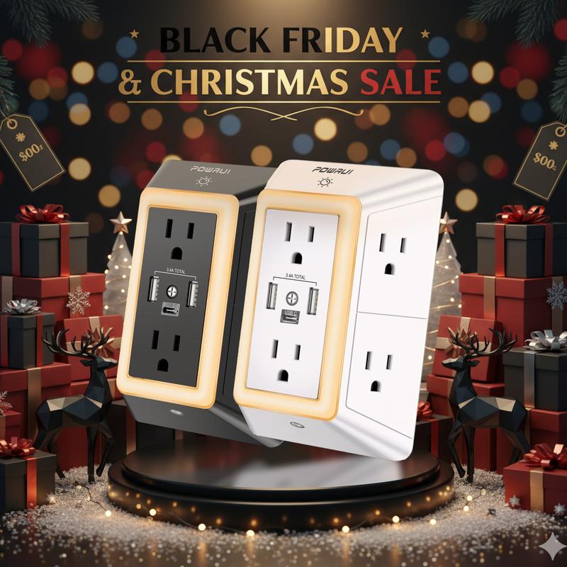 查看[[Bundle Savings] POWRUI Quick Change Plug Surge Protector w/ Night ...