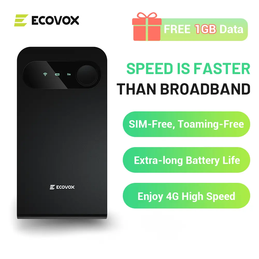 ECOVOX 2025 Upgrade Portable WiFi Hotspot Unlimited 4G Data Worldwide No SIM Card Needed & Tri ...